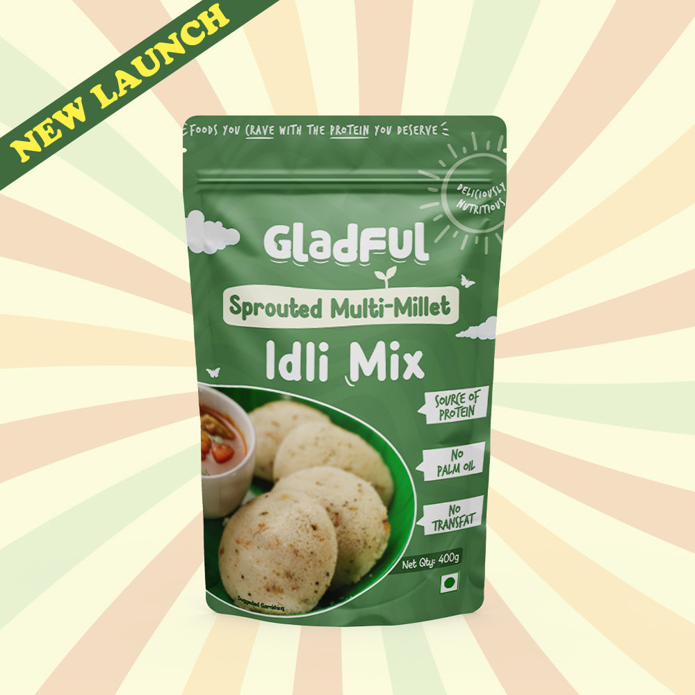 Gladful Sprouted Multi - Millet Instant Idli Mix - 400 gms - Veeha Foods