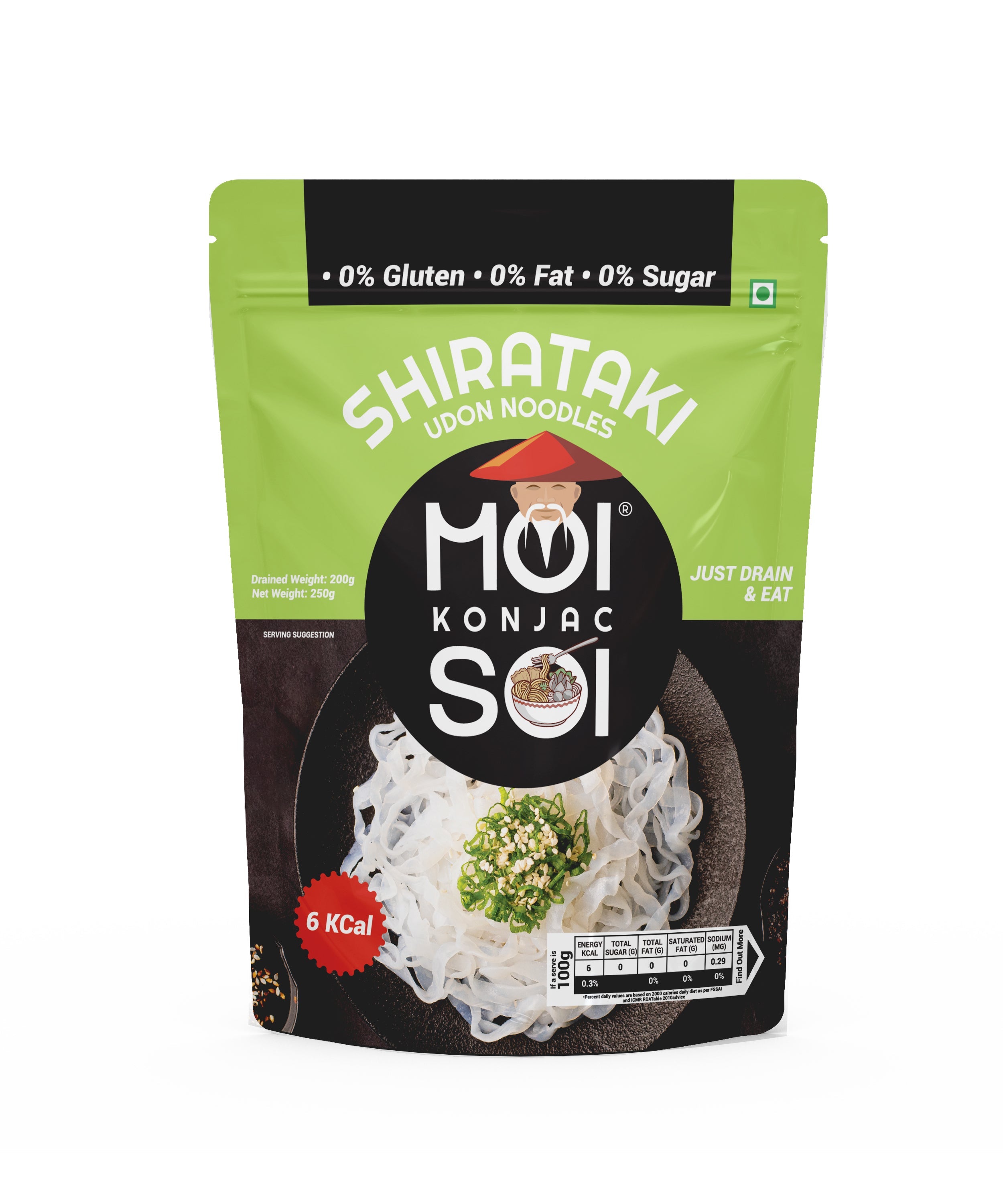 Moi Soi Udon Shirataki Noodles - 250 gms - Veeha Foods