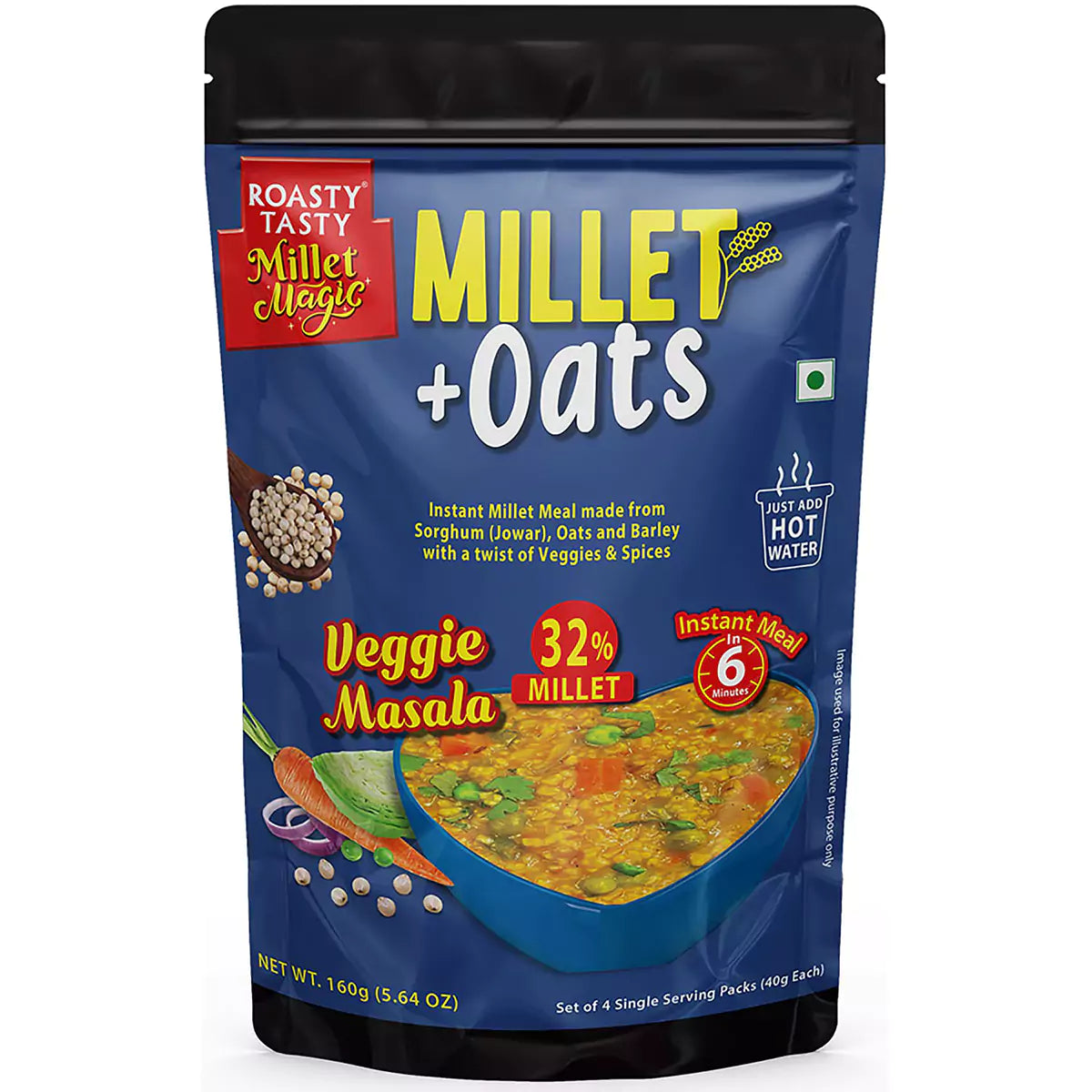 Roasty Tasty Instant Meal Mix | Millets & Oats Veggie Masala | Pack of ...