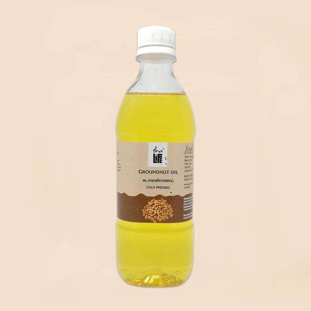 Isha Life Natural Cold Pressed Groundnut Oil - 500 ml - Veeha Foods