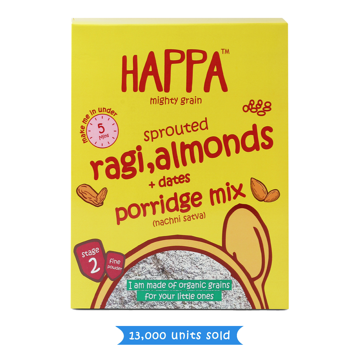 Happa Ragi Almonds+ Dates Cereal - 200 gms - Veeha Foods