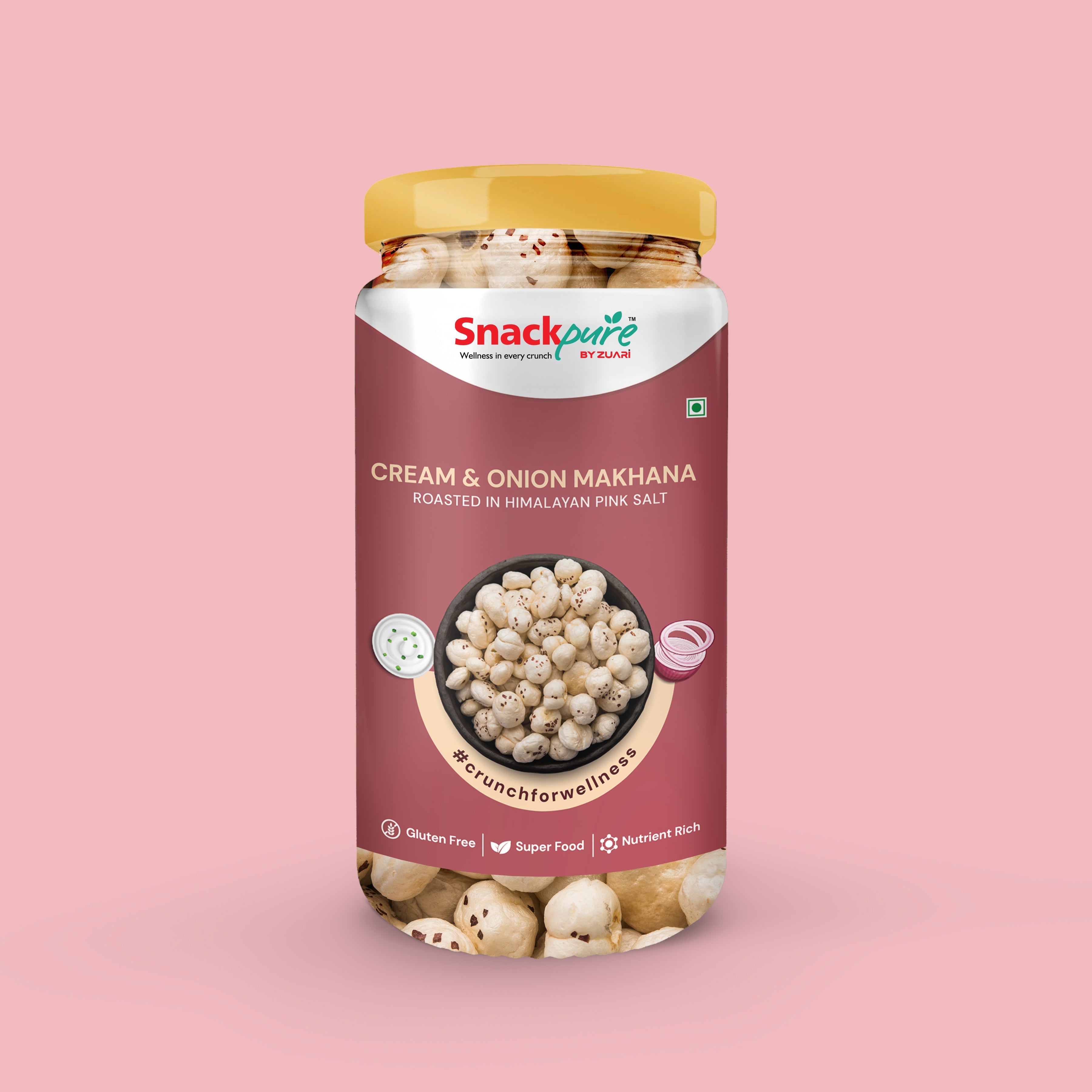 SnackPure Crunchy Tangy Tomato Makhana Roasted in Himalayan Pink Salt ...