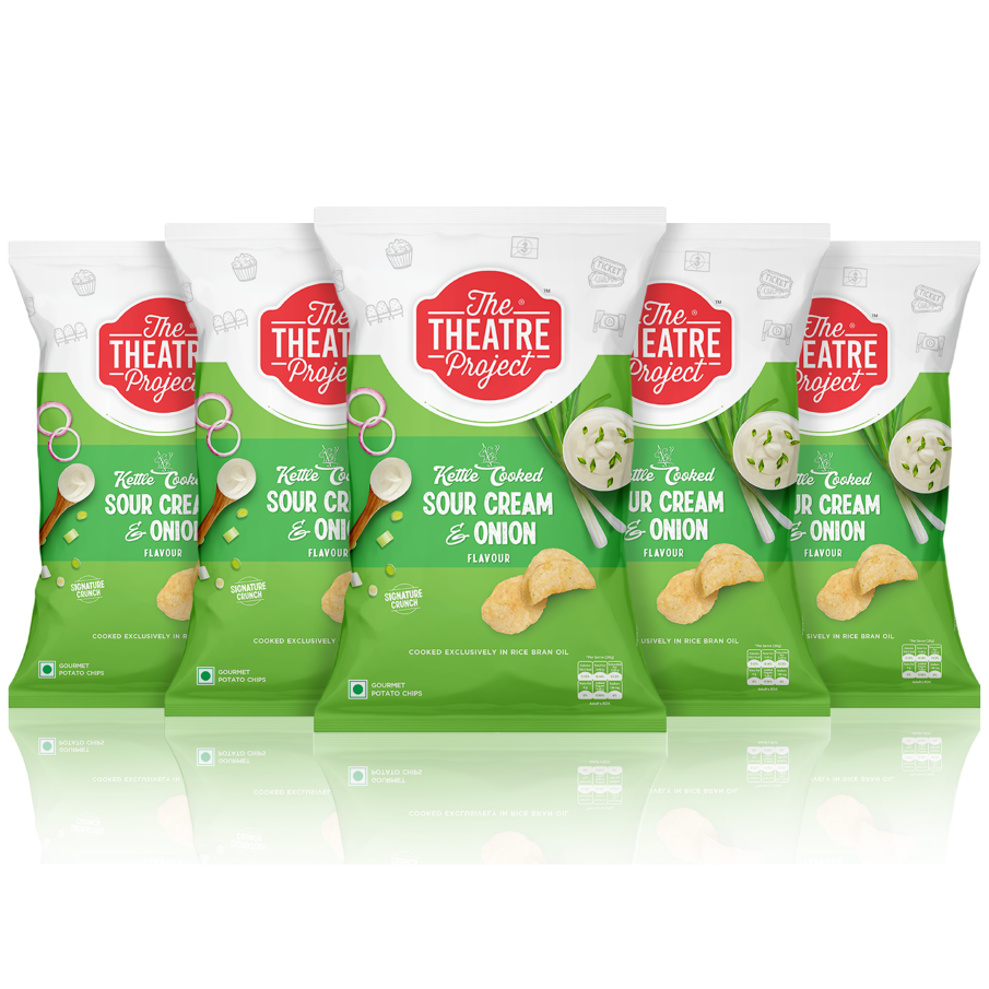 The Theatre Project Sour Cream & Onion Potato Chips - Pack of 5 - Veeha ...