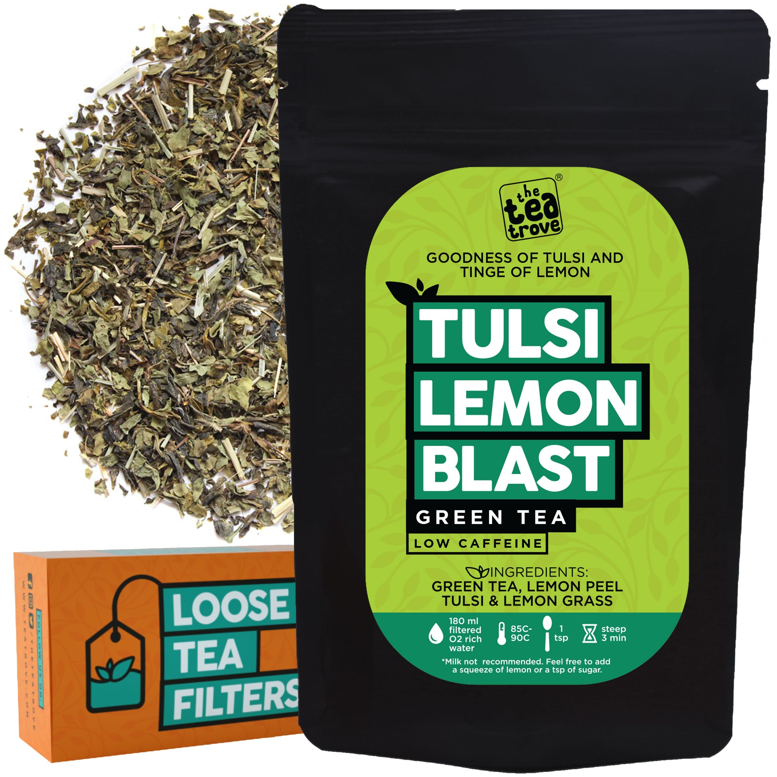 The Tea Trove Tulsi Lemon Blast Tea - 100 gms – Veeha Foods
