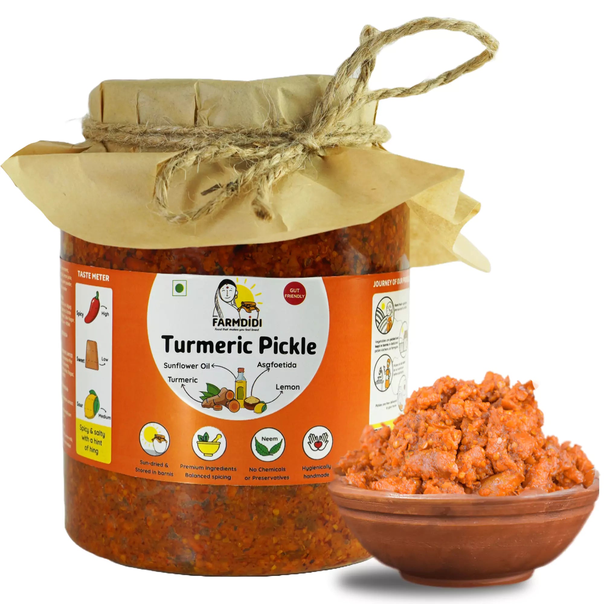 Farmdidi Turmeric Pickle - Haldi Achar - Veeha Foods